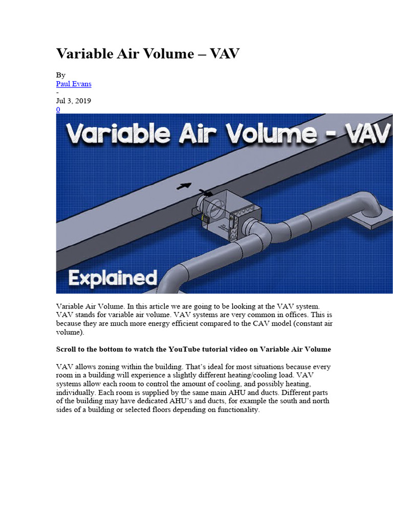 Variable Air Volume | PDF | Engineering Thermodynamics | Heat Transfer