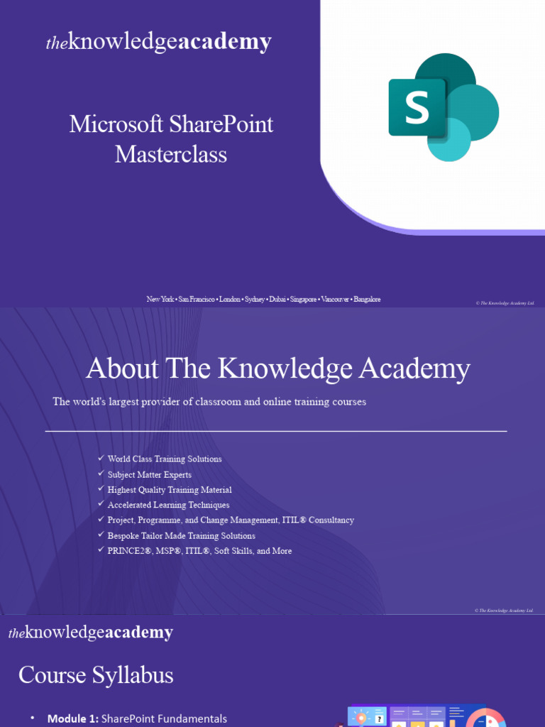 Microsoft SharePoint Masterclass - Trainer | PDF