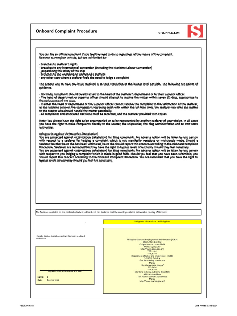 Onboard Complaint Procedure | PDF | Justice | Crime & Violence