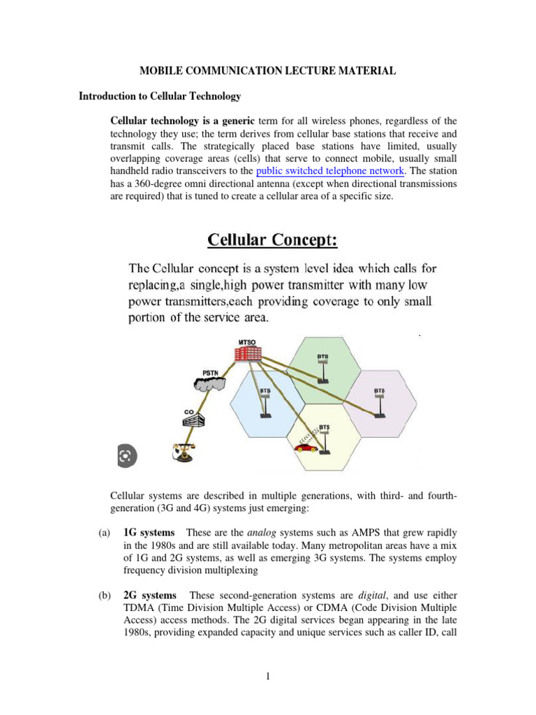 Overview Of Cellular Technology Systems Pdf Channel Access Method
