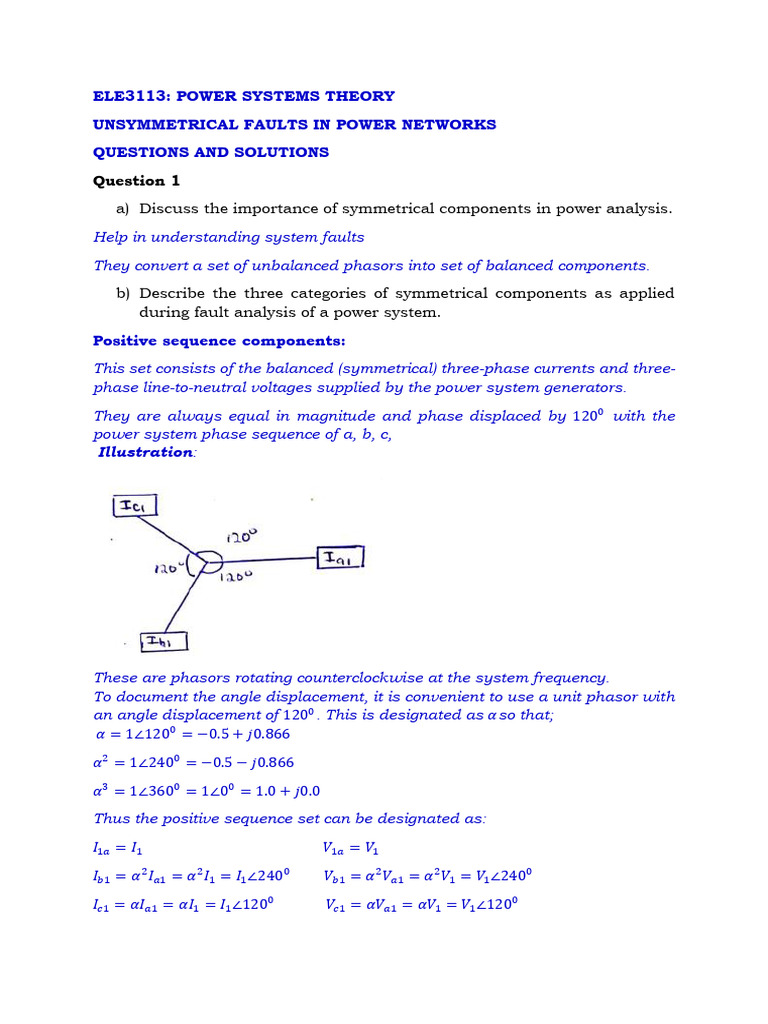 Symmetrical and Unsymmetrical Components | PDF | Electromagnetism | Electricity