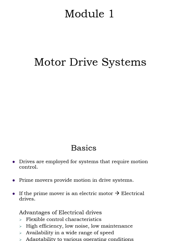 1 Introduction To Electrical Drive Systems | PDF | Electric Motor ...