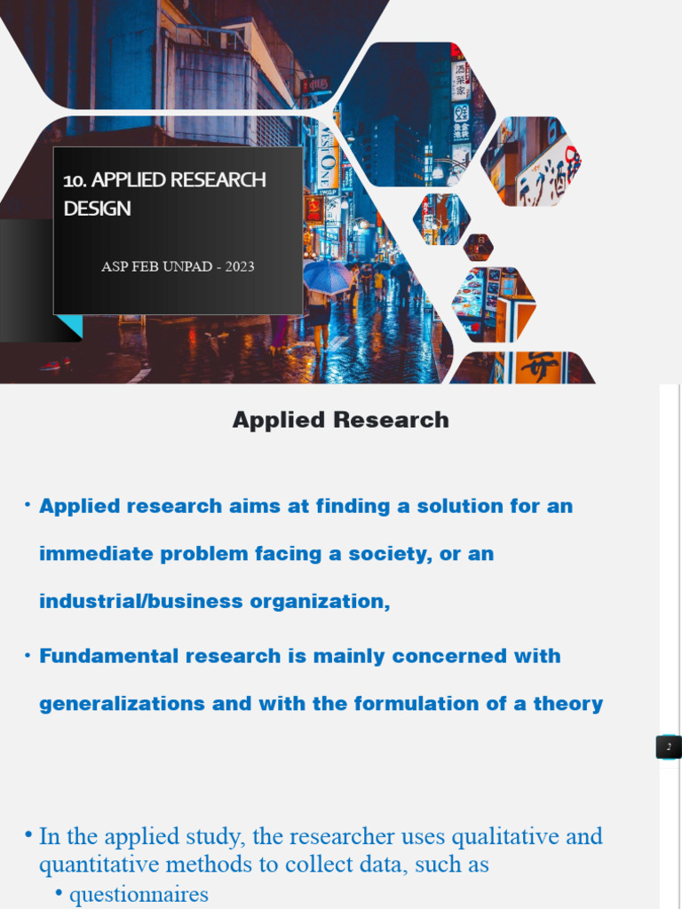 APPLIED RESEARCH DESIGN - ASP FEB Unpad Mei 2023 | PDF | Methodology ...