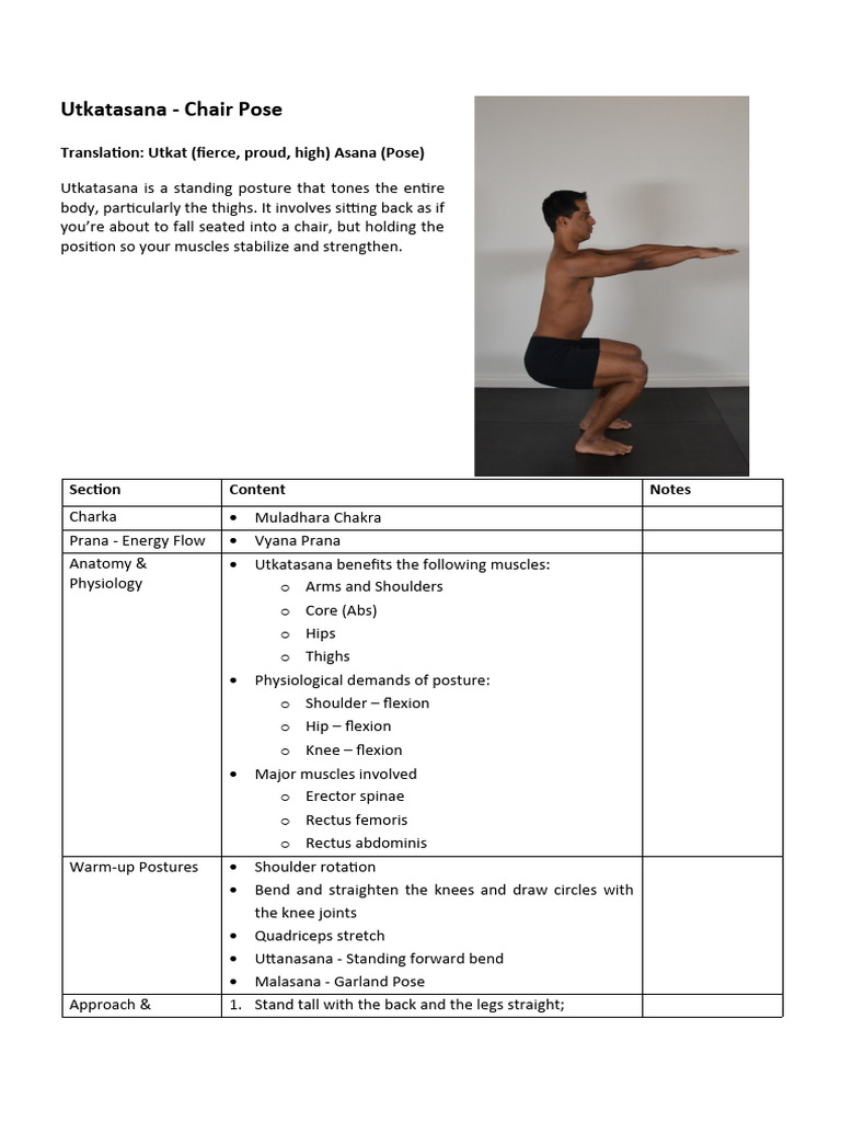 TT Asana - Utkatasana | PDF | Pelvis | Anatomical Terms Of Motion