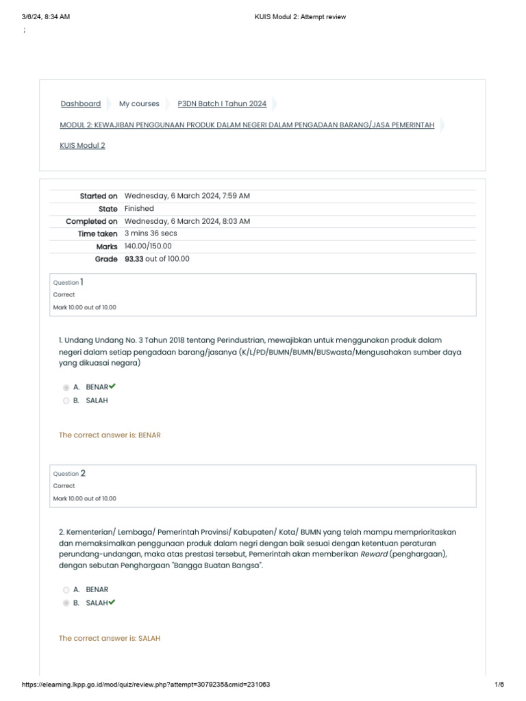 KUIS Modul 2 - Attempt Review | PDF