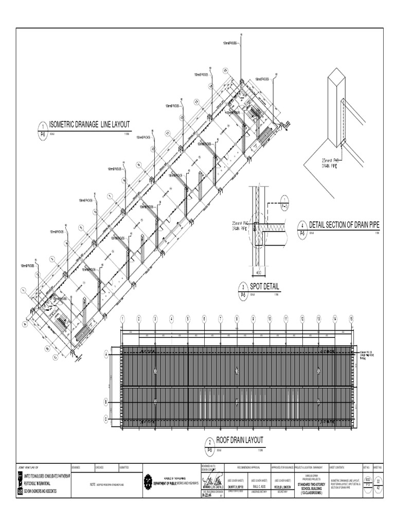 Isometric Drainage Line Layout: Note: BOD Department of Public Works ...
