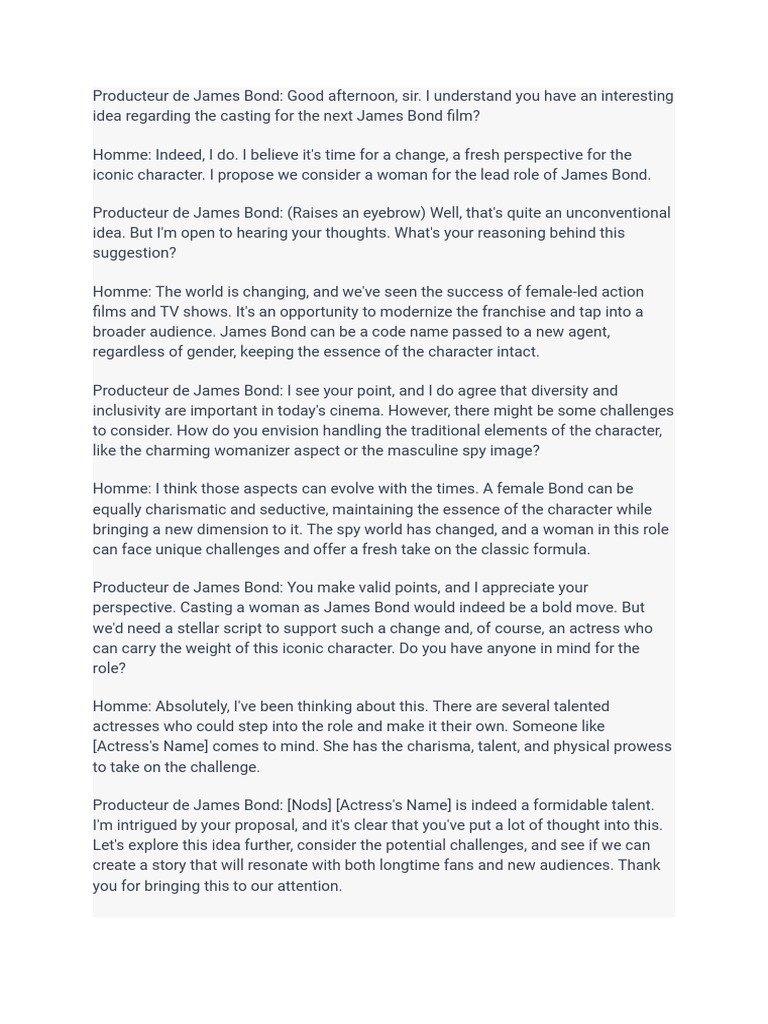 Producteur de James Bond_ Good afternoon, sir - Google Docs | PDF