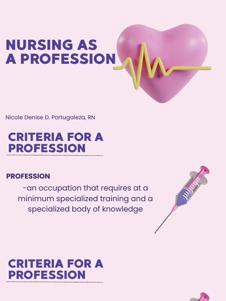 Nursing As A Profession | PDF | Profession | Nursing