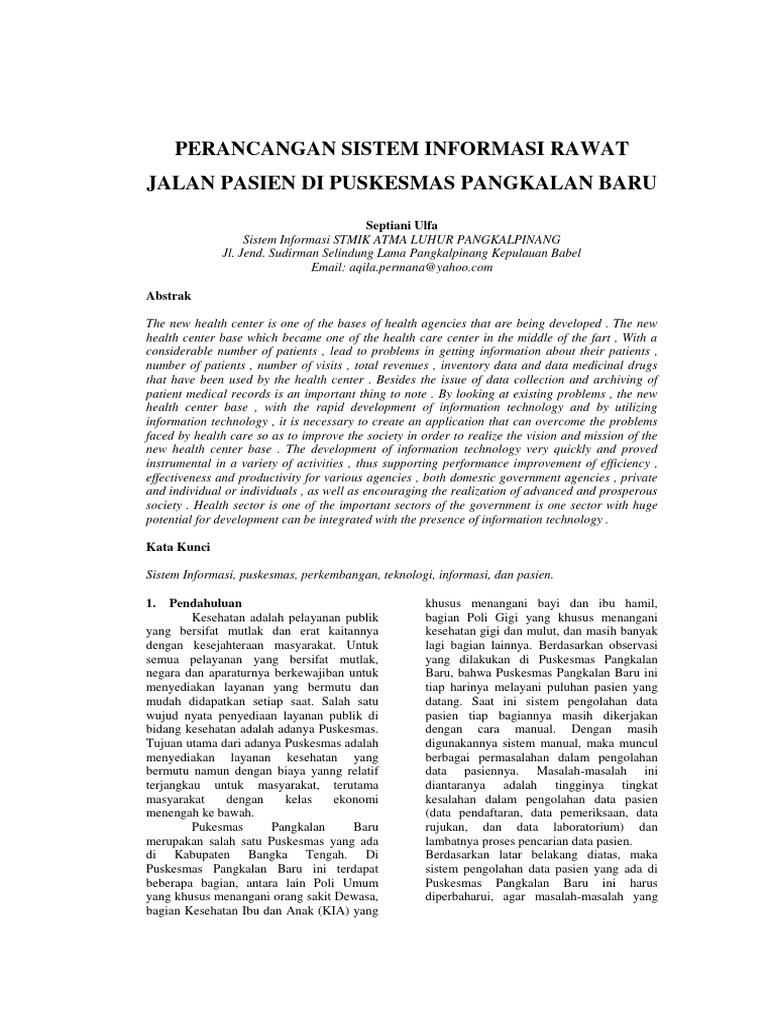 Adoc - Pub Perancangan Sistem Informasi Rawat Jalan Pasien Di | Download Free PDF | Information ...