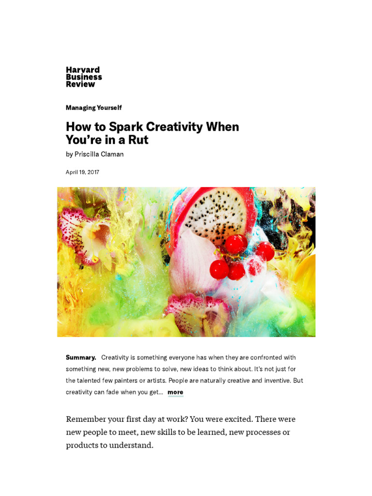 Revive Creativity When in a Rut | PDF | Creativity | Cognitive Science