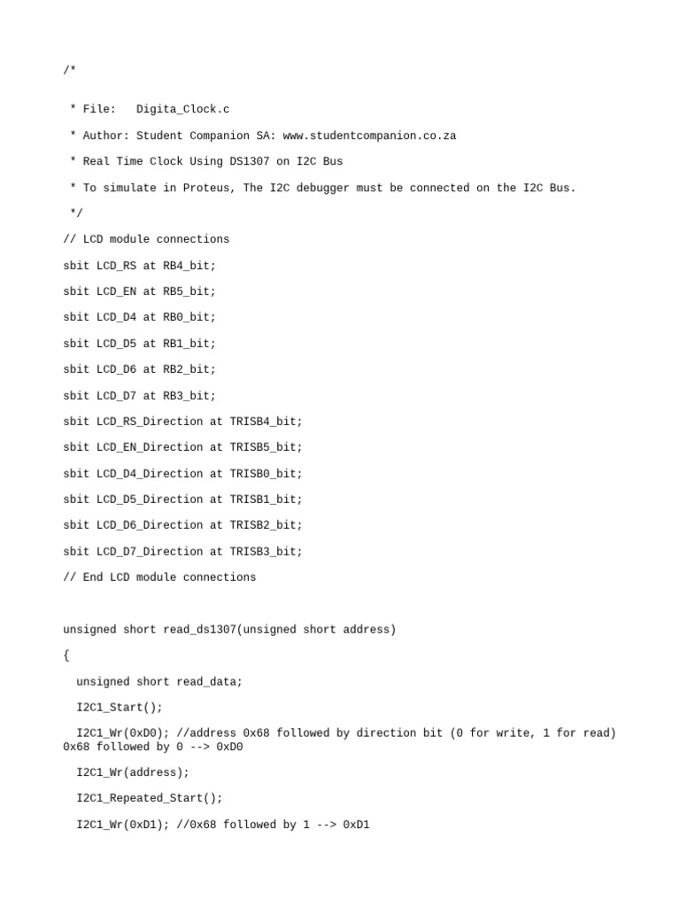 Digital Clock With DS1307 RTC | PDF | Digital Technology | Information And Communications Technology