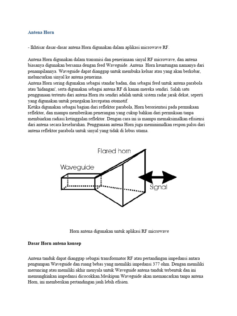 Antena Horn: Konsep dan Aplikasi | PDF