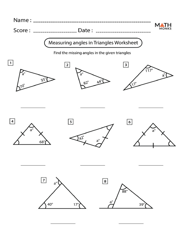 Angle Measures in Triangles 1 | PDF