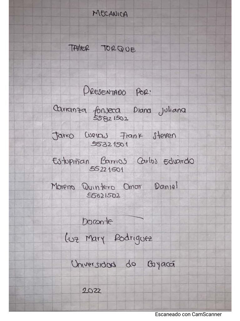 Solución Taller - Torque o Momento de Fuerza | PDF