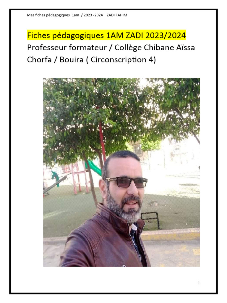 Fiches 1AM ZADI 2024 | PDF | Hygiène des mains | Clause