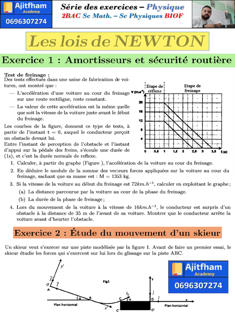 SM Serie - Les Lois de Newton - AjitfhamAcademy | PDF