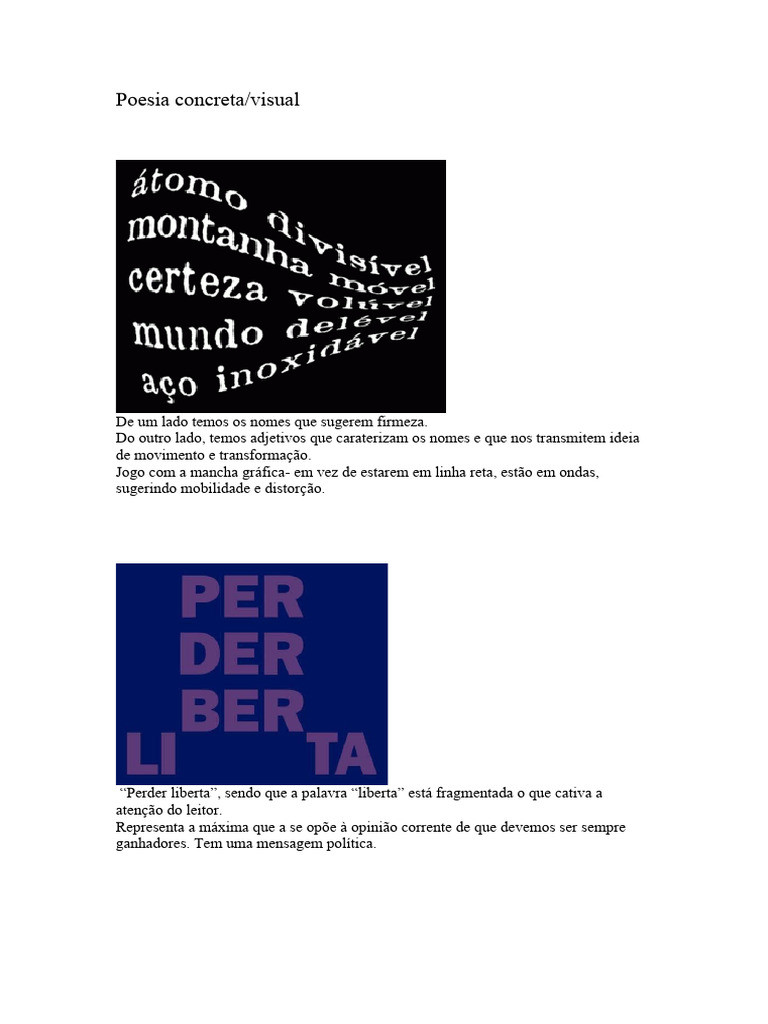 Poesia Concreta Pdf Poesia Palavra