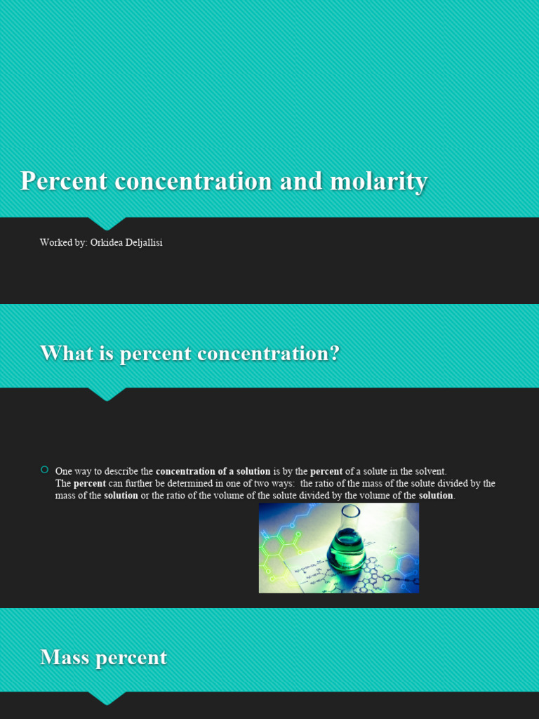 Percent Concentration and Molarity Explained | PDF