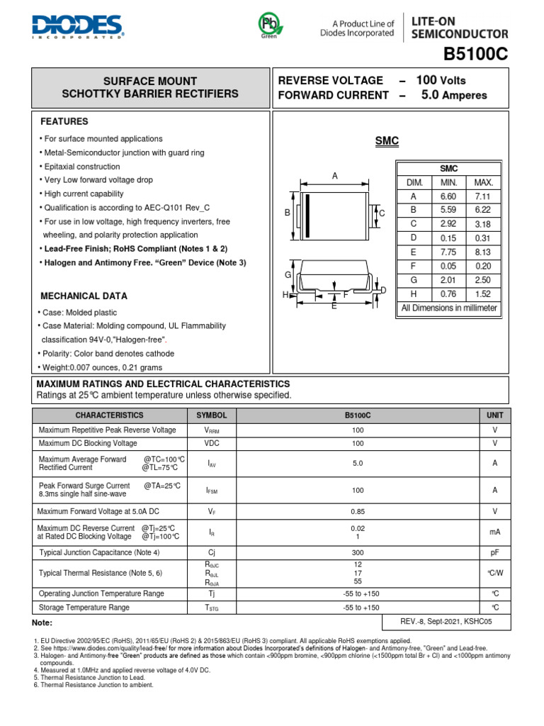 B5100C | PDF | Rectifier | Physical Quantities