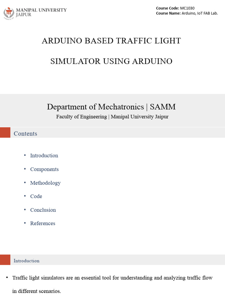 1 3 Traffic Light Pdf Arduino Computer Hardware