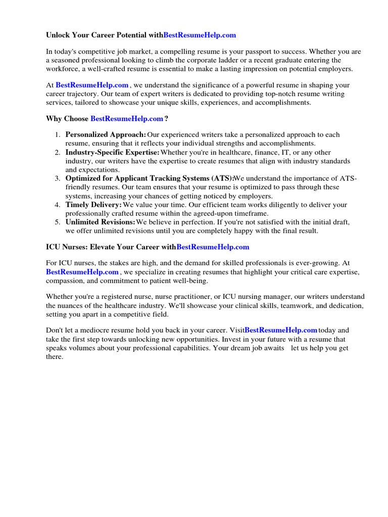 Icu Nurse Cover Letter Example | PDF | Nursing | Intensive Care Medicine