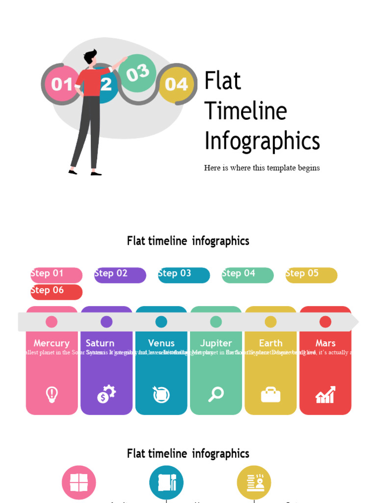 Flat Timeline Infographics by Slidesgo | PDF | Planets | Solar System
