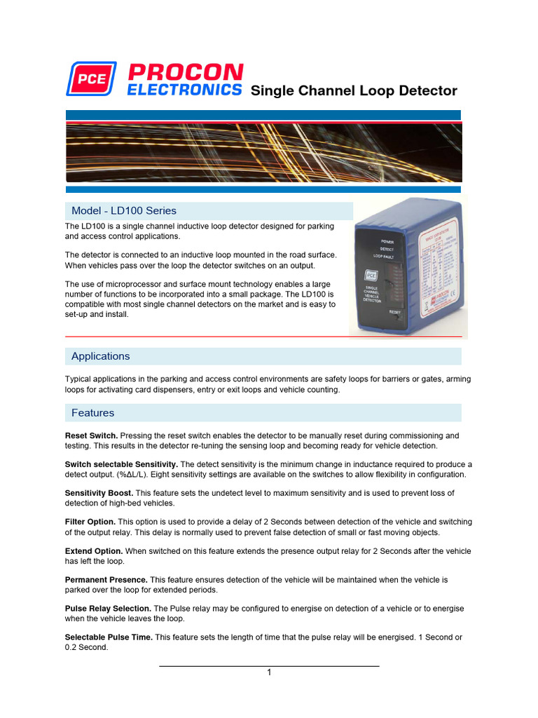 Procon Loop Detector Manual | Download Free PDF | Relay | Power Supply