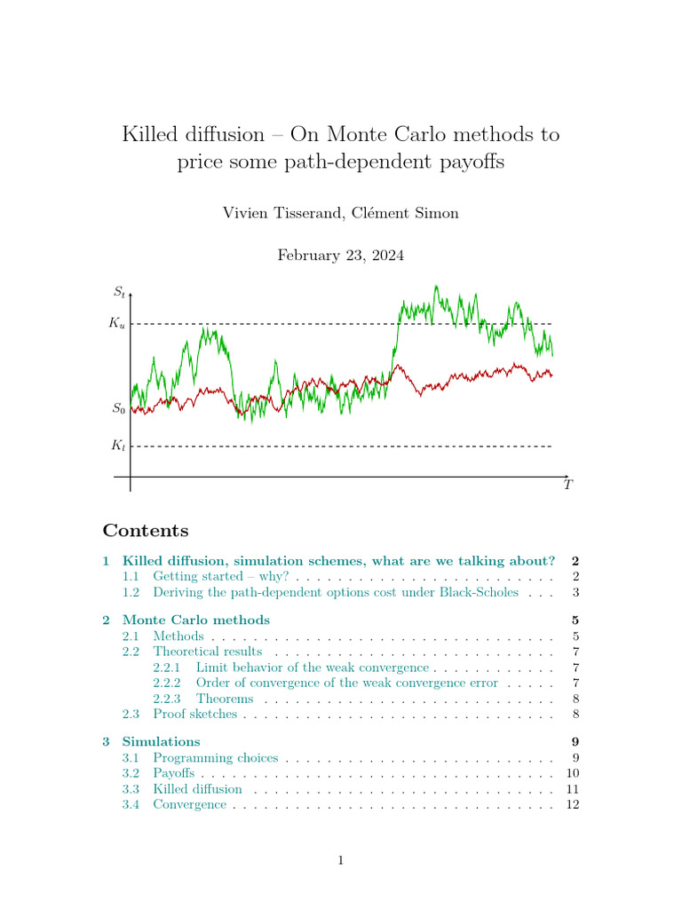 Killed Diffusion | PDF | Option (Finance) | Stochastic Differential Equation