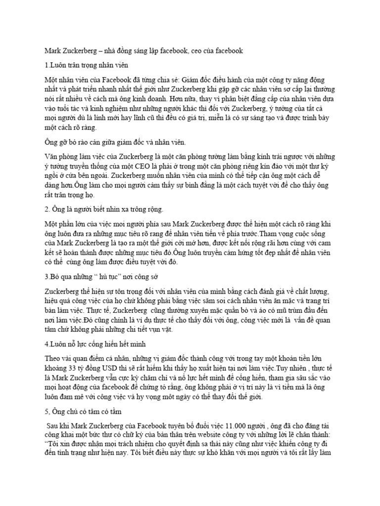 Mark Zuckerberg Ceo Facebook Pdf