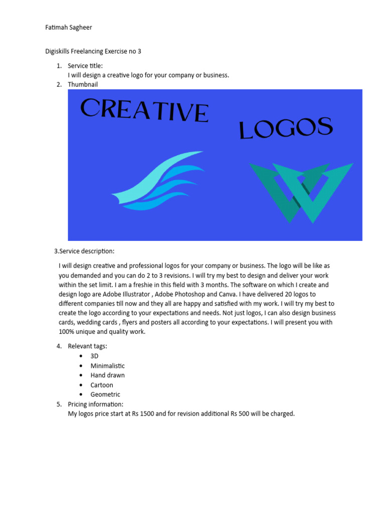 Digiskills Freelancing Exercise No 3 | PDF | Career & Growth | Business