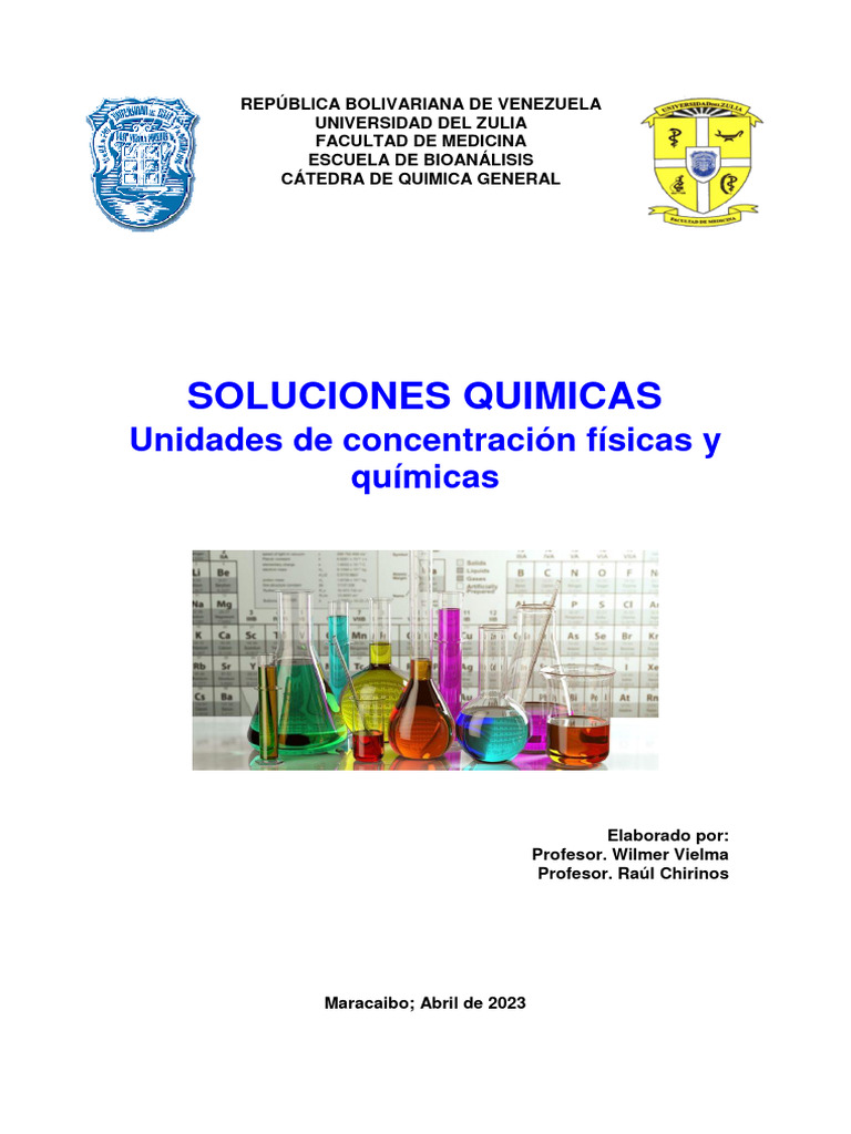 Guia de Soluciones QG Bioanalisi WVRCH Abril - 2023 | PDF | Solubilidad | Concentración
