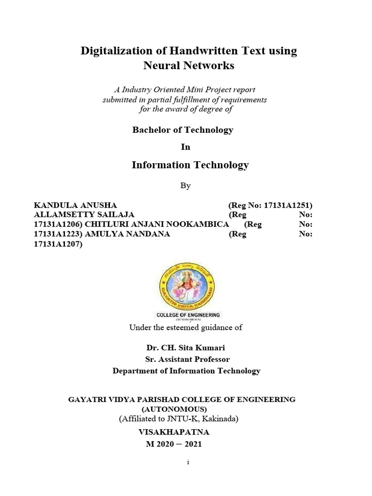Final Doc1 | PDF | Artificial Neural Network | Optical Character Recognition