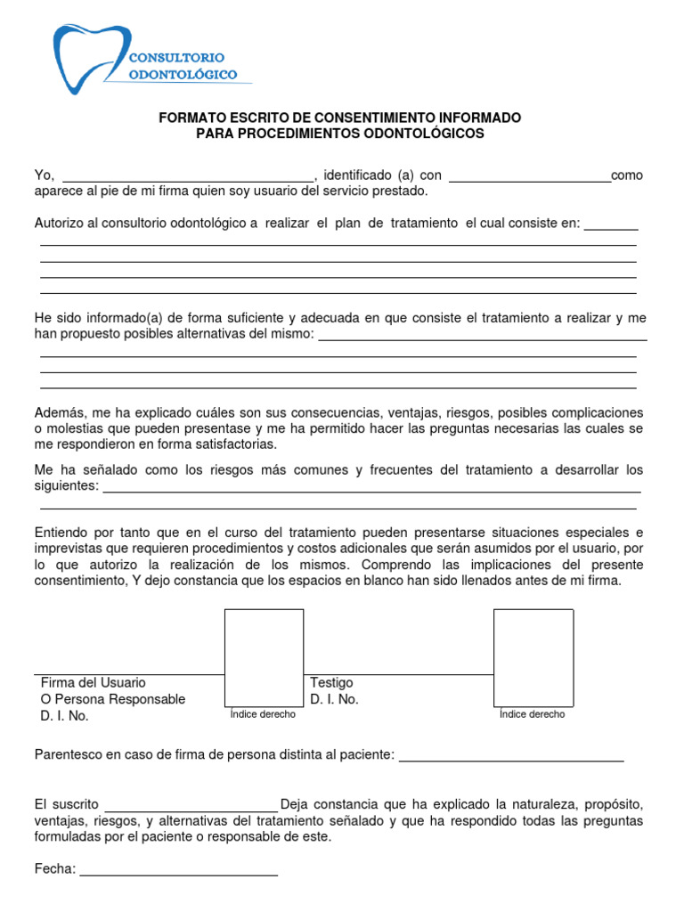 Consentimiento Informado Adulto-1 | PDF | Autosuperación