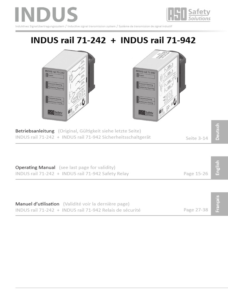 ASO O&M Indus Rail 71-242 | PDF | Relay | Inductor