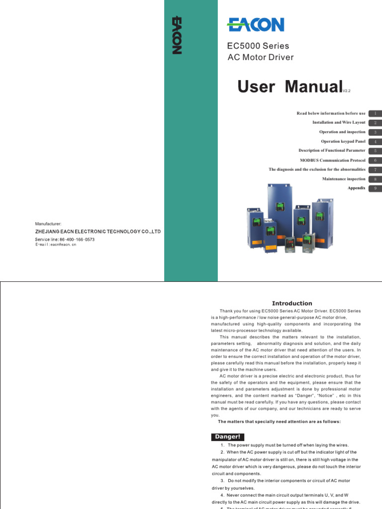 Eacon Inv Ec500 | PDF | Electric Motor | Alternating Current