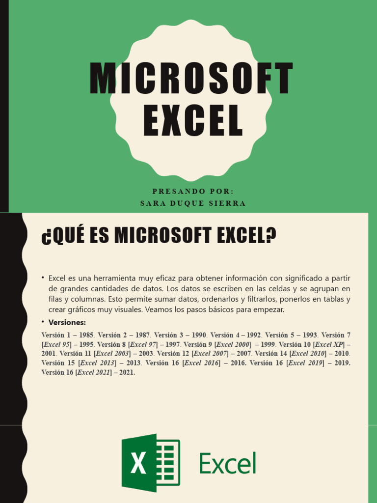 Microsoft Excel Presentación | PDF | Microsoft Excel | Microsoft