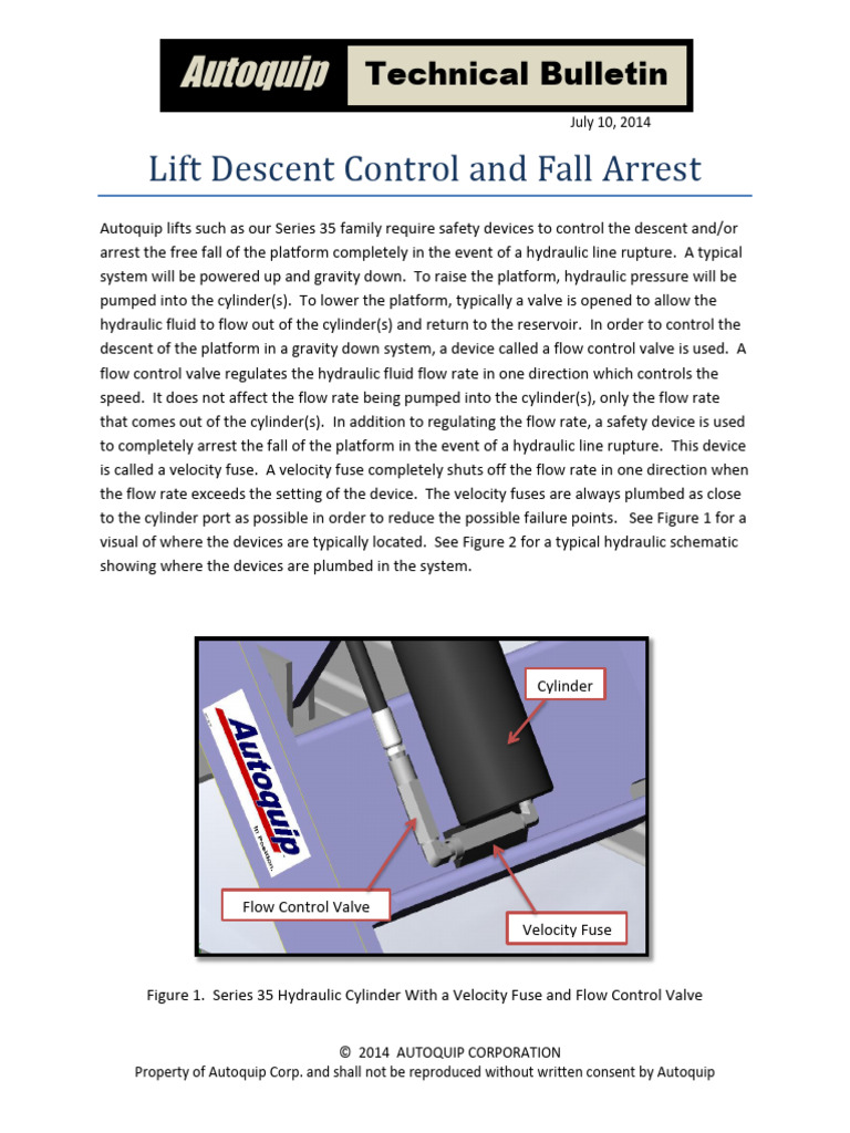 Tech Bulletin - Lift Descent Control | PDF