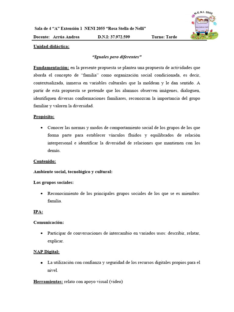 Unidad Didáctica La Familia | PDF