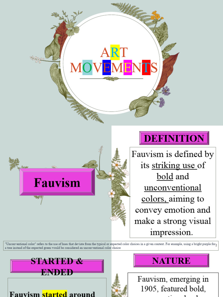ART MOVEMENTS FauvismExpressionismDadaismSurrealism Pop Art | PDF ...