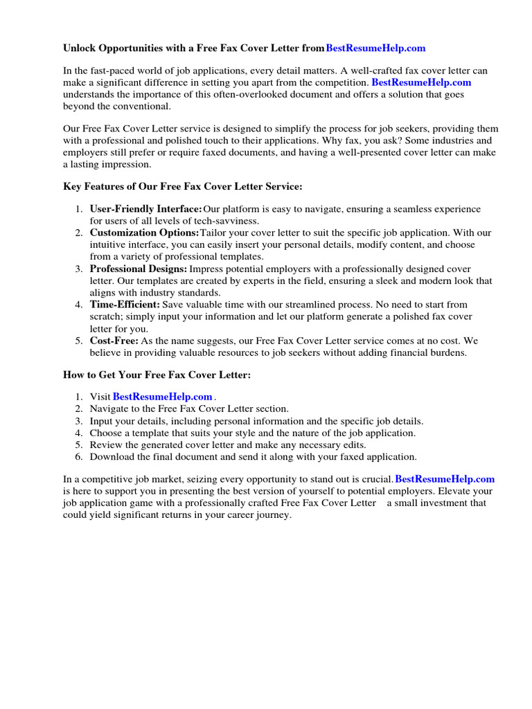 Free Fax Cover Letters for Job Seekers | PDF | Fax | Information