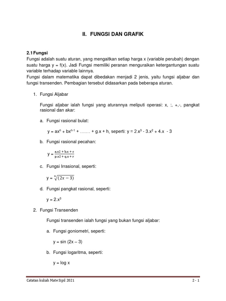 Bab 2 - Fungsi Dan Grafik | PDF | Metode & Bahan Ajar
