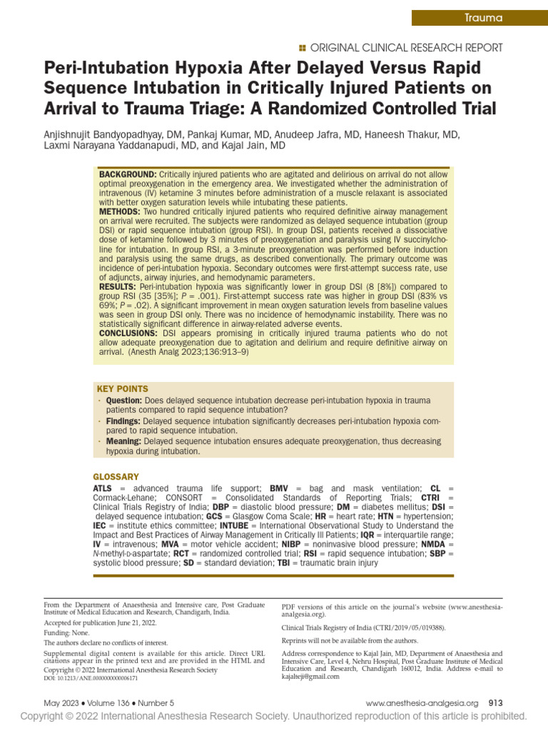 dsi vs rsi in trauma | PDF | Traumatic Brain Injury | Medical Treatments