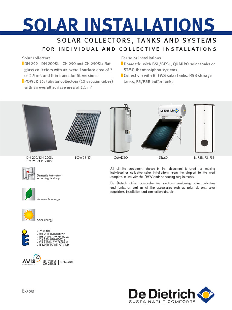 Solar Installations: Solar Collectors, Tanks and Systems For Individual ...