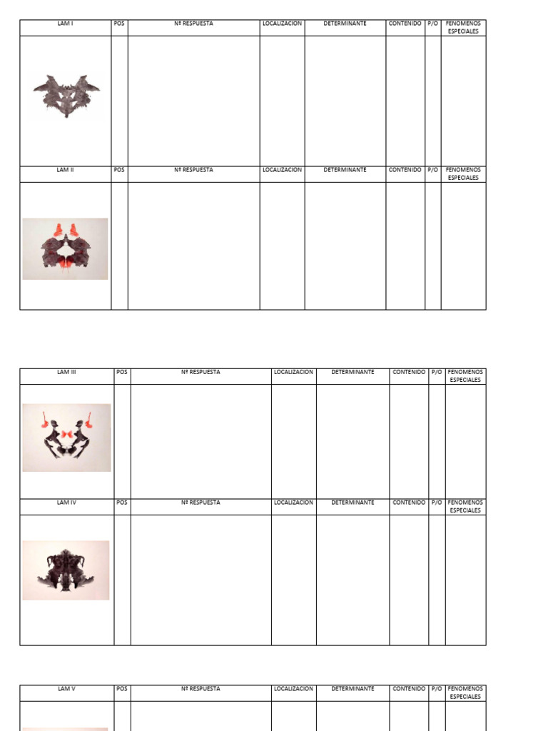 Protocolo Rorschach | PDF
