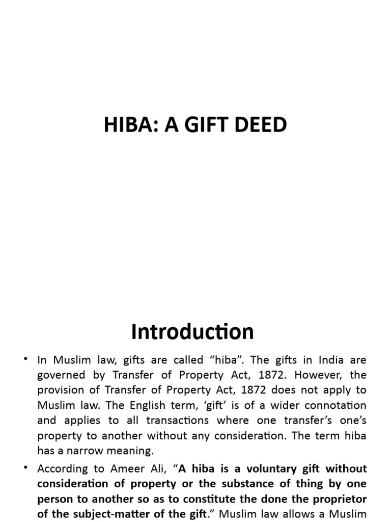 Hiba | PDF | Property | Sharia