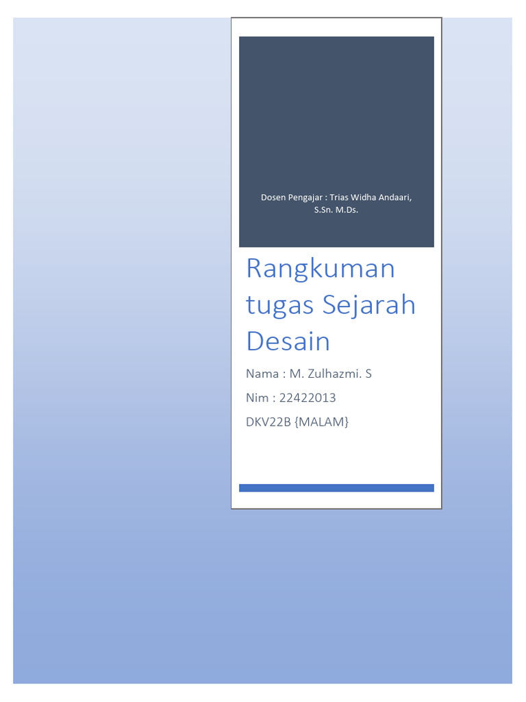 Sejarah Desain Rangkuman | PDF