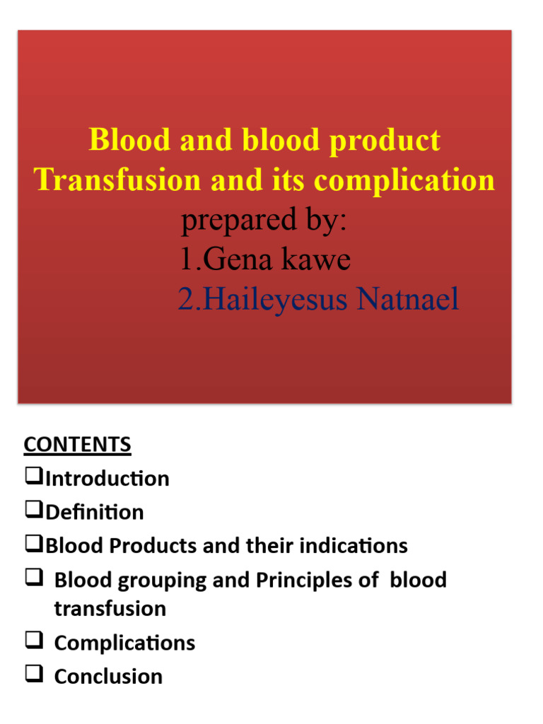 Blood Transfusion: Types and Complications | PDF | Blood Transfusion ...