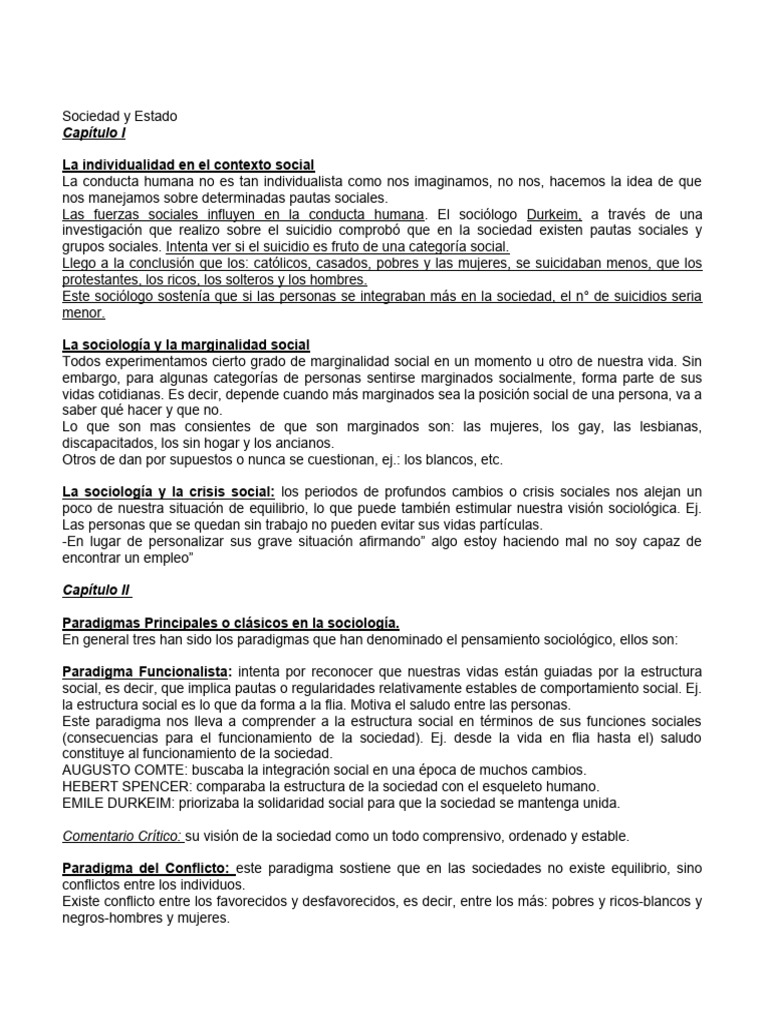 Sociología: Individualidad y Estructura Social | PDF | Sociedad ...