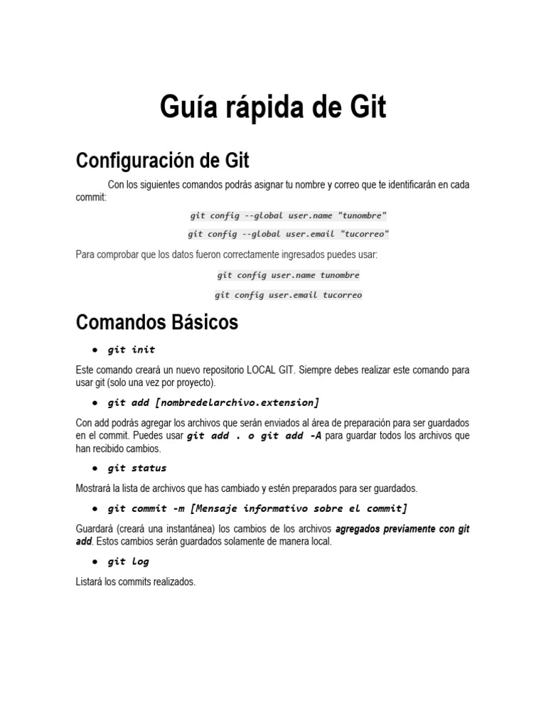 Guía Rápida de GIT - Día 0 | PDF | Software del sistema | Informática