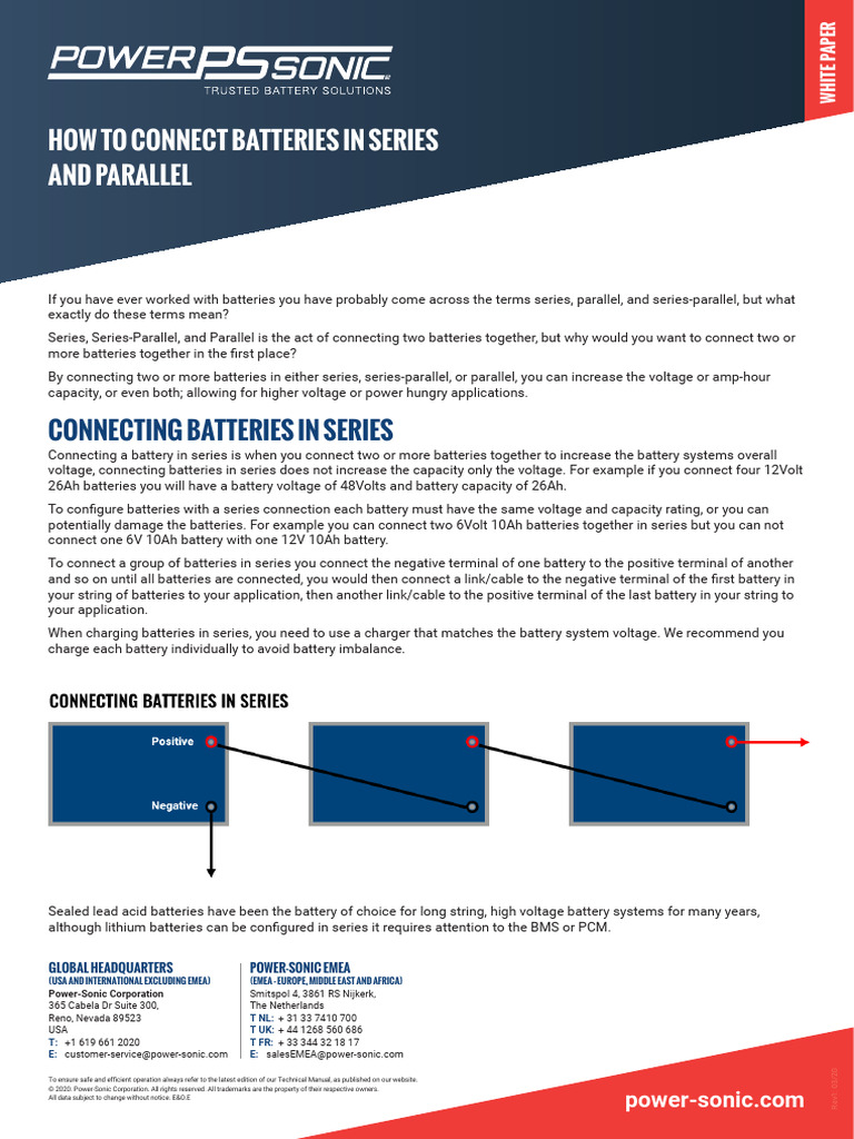 How To Connect Batteries In Series And Parallel Pdf Series And
